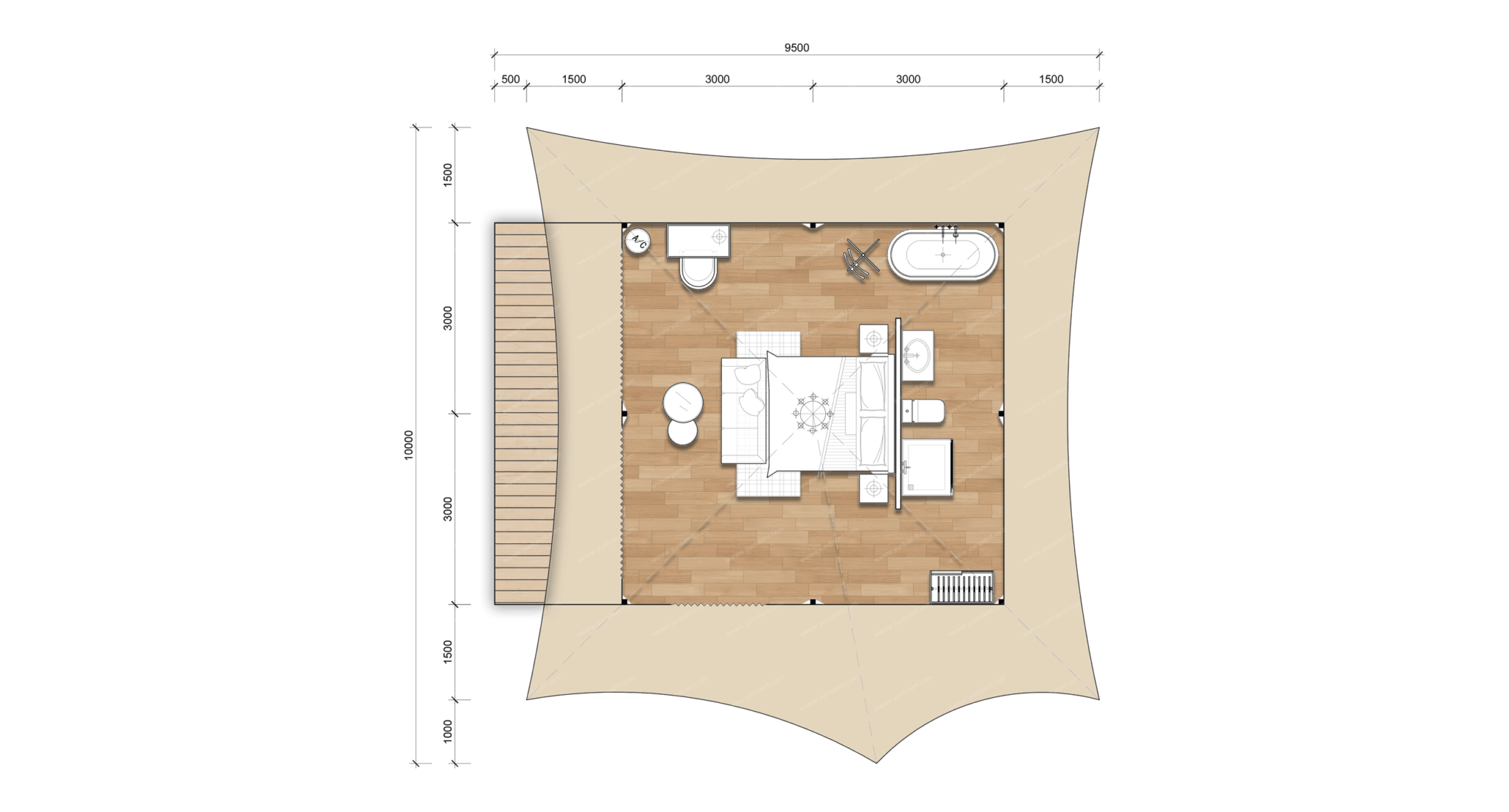 Safari Tent - Square - Glamping Tent, Wedding & Event Tents For Sale